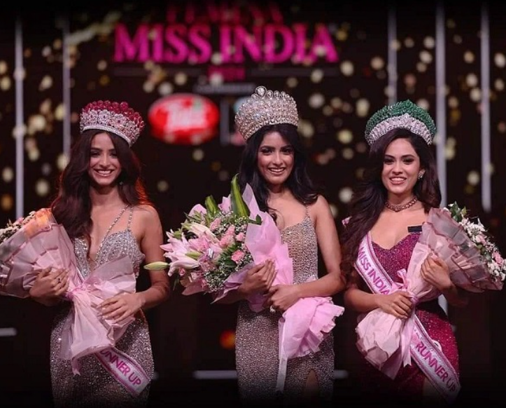 Nikita Porwal wears the crown of Femina Miss India 2024